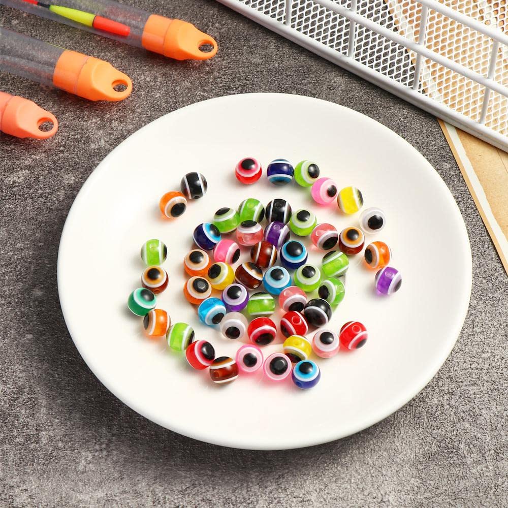 100 Pcs Plastic Mixed Color Fish Beads Set Fishing Line Beads Fish Beads Fishing Tackle Lure Tool for Streams Pond Lake River (10mm)