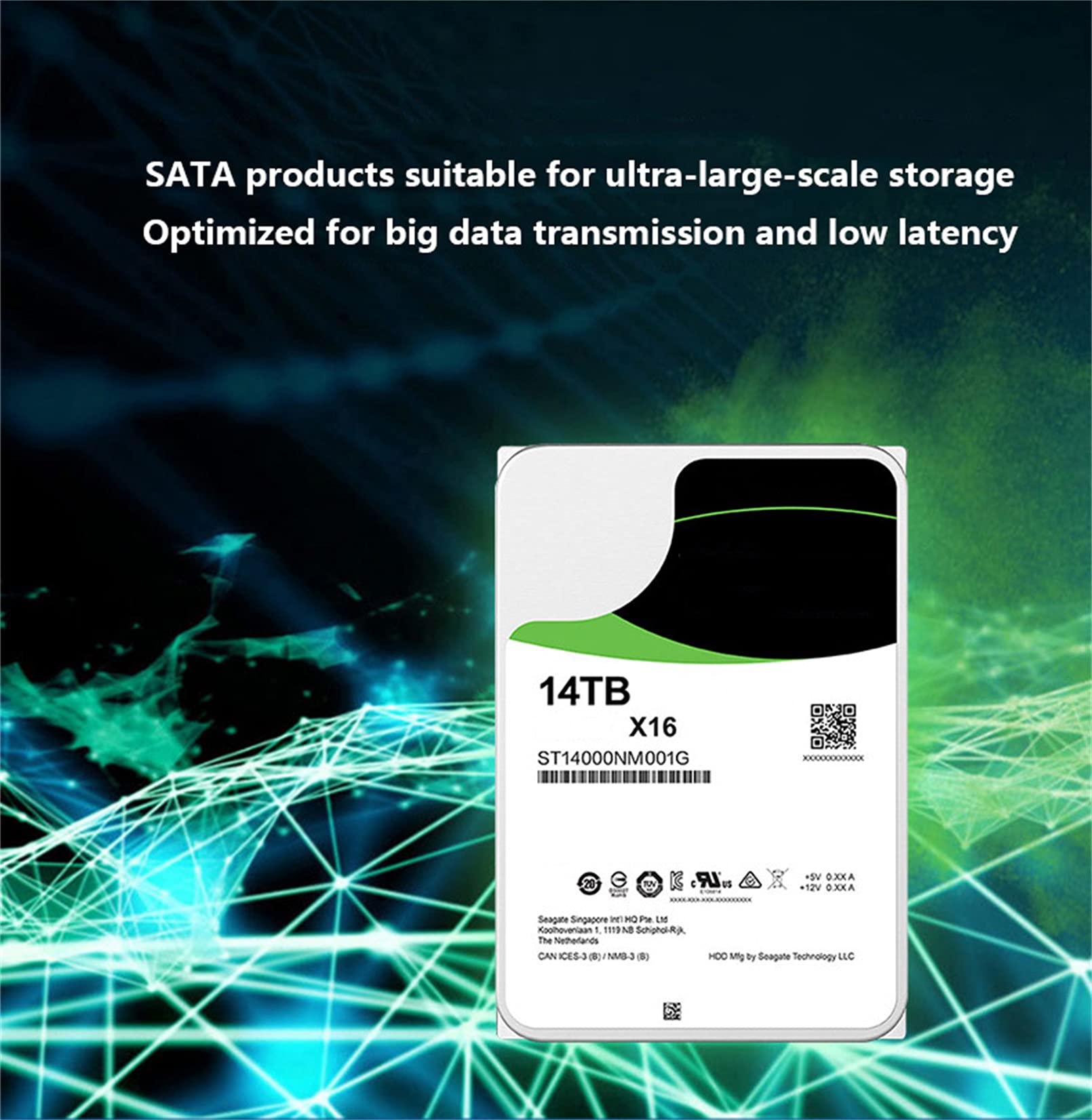 3.5" 14TB Enterprise Hard Drive 7200RPM SATAIII 6Gb/s 256MB Cache SMechanical Hard Disk ST14000NM001G