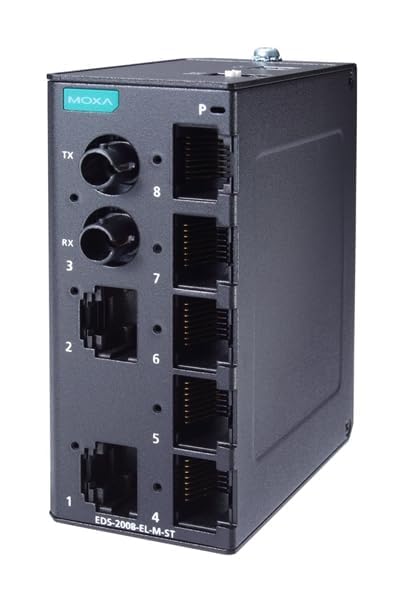 MOXA EDS-2008-EL 8-Port Entry-Level Unmanaged Switch, 8 10/100BaseTX Ports, -10 to 60°C