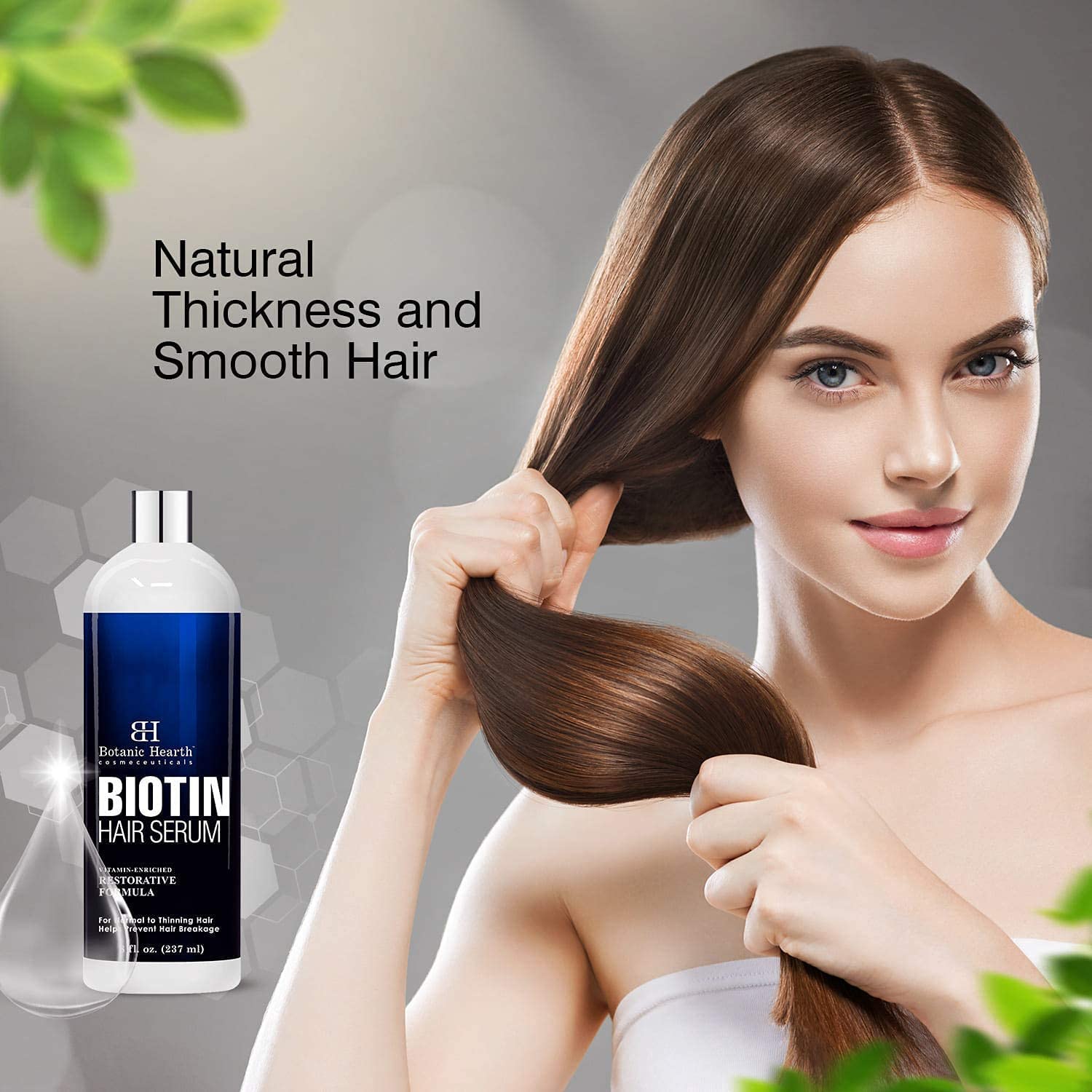Botanic Hearth Tea Tree Shampoo & Conditioner Set (16 oz each) and Biotin Hair Serum (4 oz) Bundle