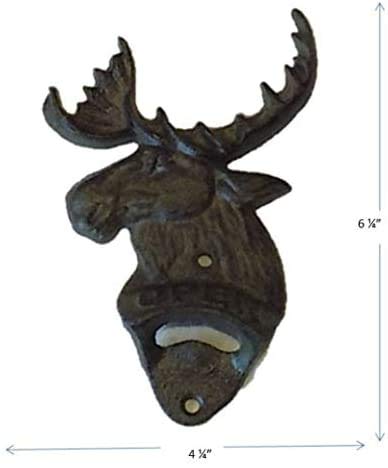 1 CAST IRON MOOSE BEER BOTTLE OPENER RUSTIC