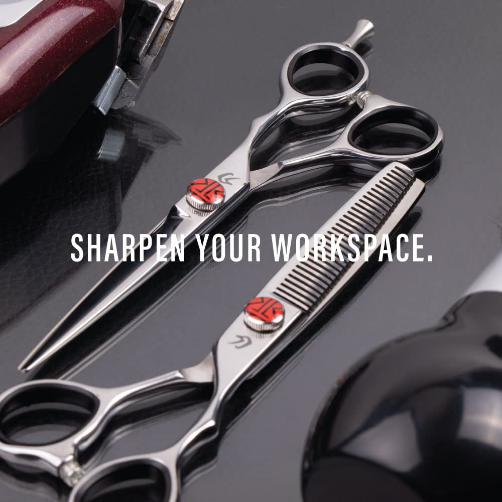 Katana Classic Professional 6.5" Shear Set by Tokko Shears, Premium 440C Japanese Steel Regular and Thinning Scissors for Barbers and Salon Professionals