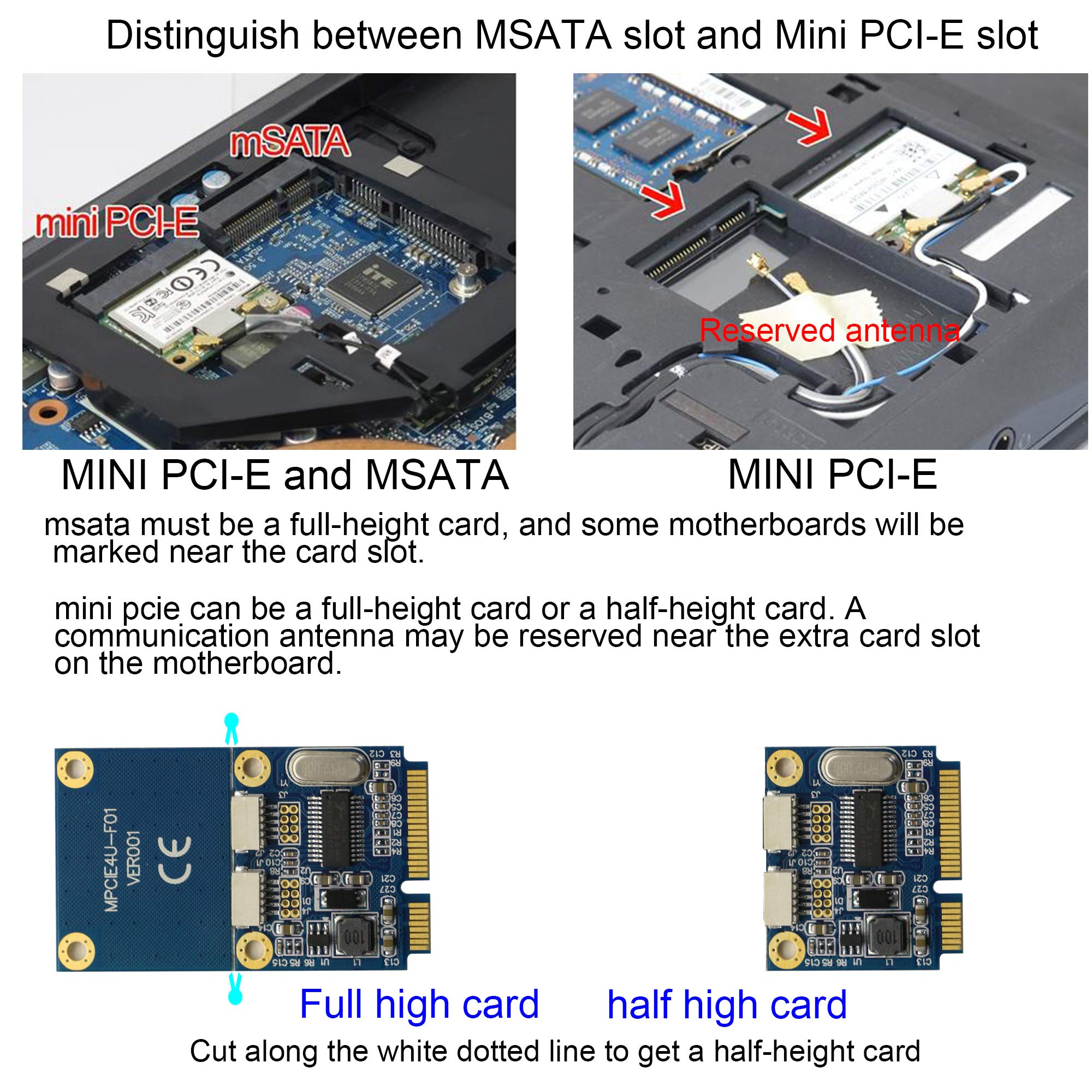 Mini PCI-E to Dual 5 Pin 2 Prots USB Adapter,Mini PCI Express to 5 Pin 2 Port Female USB2.0 Converter Card Expansion Card for USB Wireless Mouse Receiver,USB Bluetooth Adapter USB WiFi Adapter Etc.