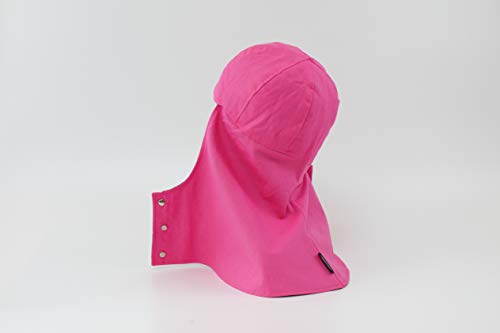 [NOGADA] Korean Style Welding Hood, High Quality Welder Cap Made in Korea, 100% Top Quality Korean Cotton Used, Head & Neck Coverage for Welding/Gauging/Grinding (Small, Dark Pink)