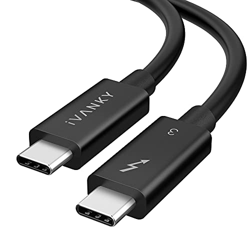 iVANKY Thunderbolt 3 Cable 2.3ft USB C Data Transfer Cable 40Gbps, 100W PD Charging,8K@30Hz Thunderbolt Cable for iPhone 16/16 Pro/16 Plus/16 ProMax, iPhone15, Type-C MacBooks, Dell, iPad Pro, Docking