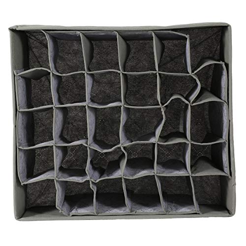 Isabelvictoria 30 Cell Foldable Bamboo Charcoal Underwear Socks Drawer Organizer Storage Box Polypropylene Non-Woven Seperate Box 11L