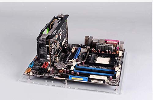 ATX PC Open Frame ATX Test Bench Motherboard Overclock Computer Case DIY Mod Base Chassis for ATX Mothboard, 4mm Transparent Acrylic Frame PC Test Bench for Testing, Overclocking or Gaming