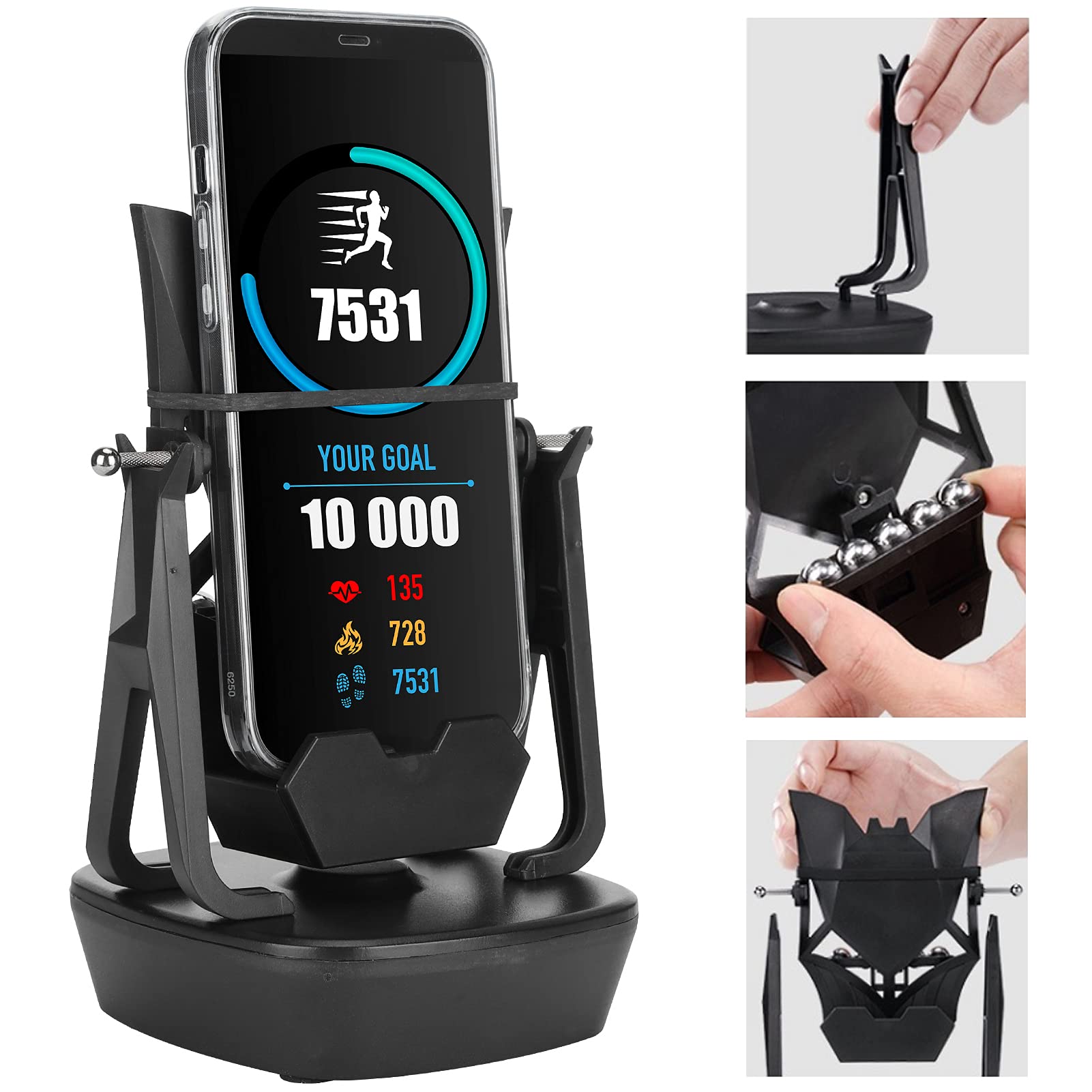 Fybida Phone Shaker Automatic Phone Swing Device Stop Motion Stand Shaker Mobile Phone Swing Pedometer for WeChat Run Step Count Program