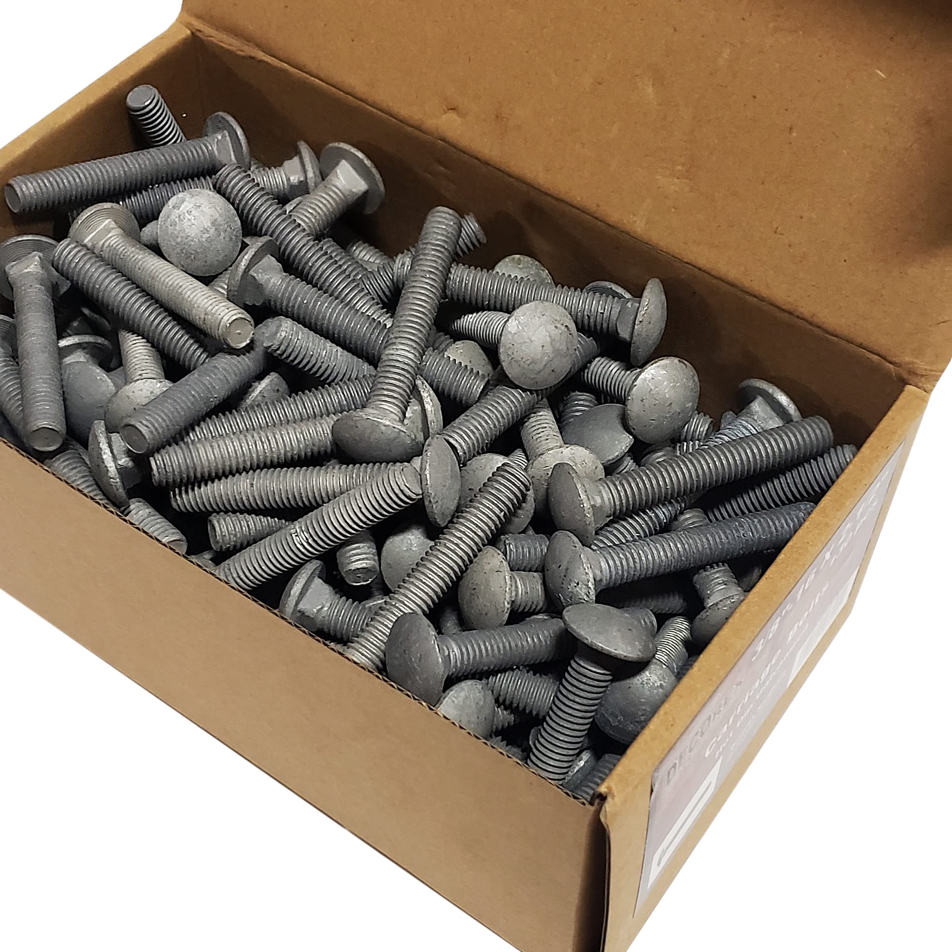 3/8" - 16 x 2-1/2" Carriage Bolt | Round Head| Hot Dip Galvanized | 130pcs Box