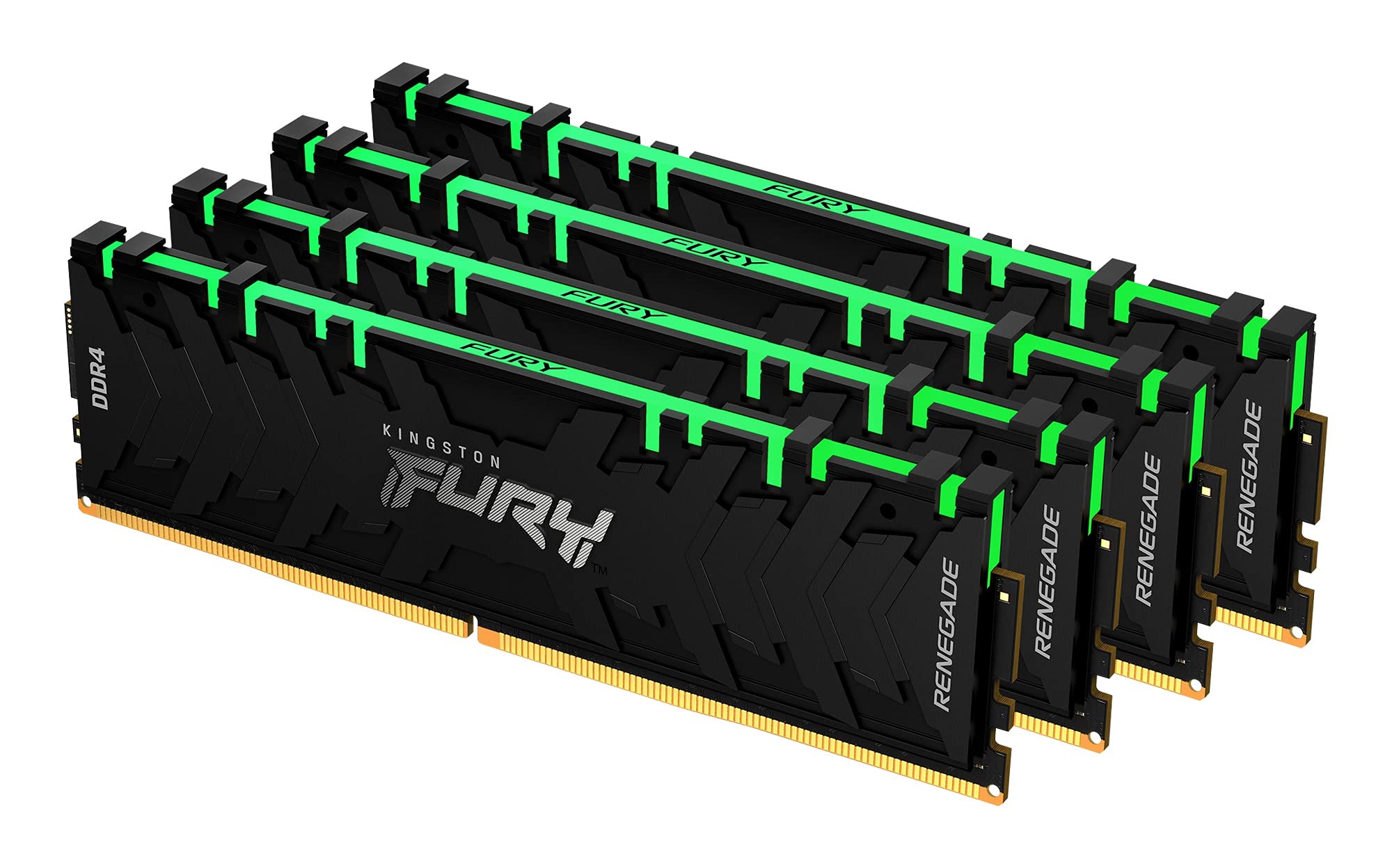 Kingston Fury Renegade RGB 64 GB (4 x 16 GB) 3600 MHz DDR4 CL16 Desktop Memory Kit of 4 KF436C16RB1AK4/64