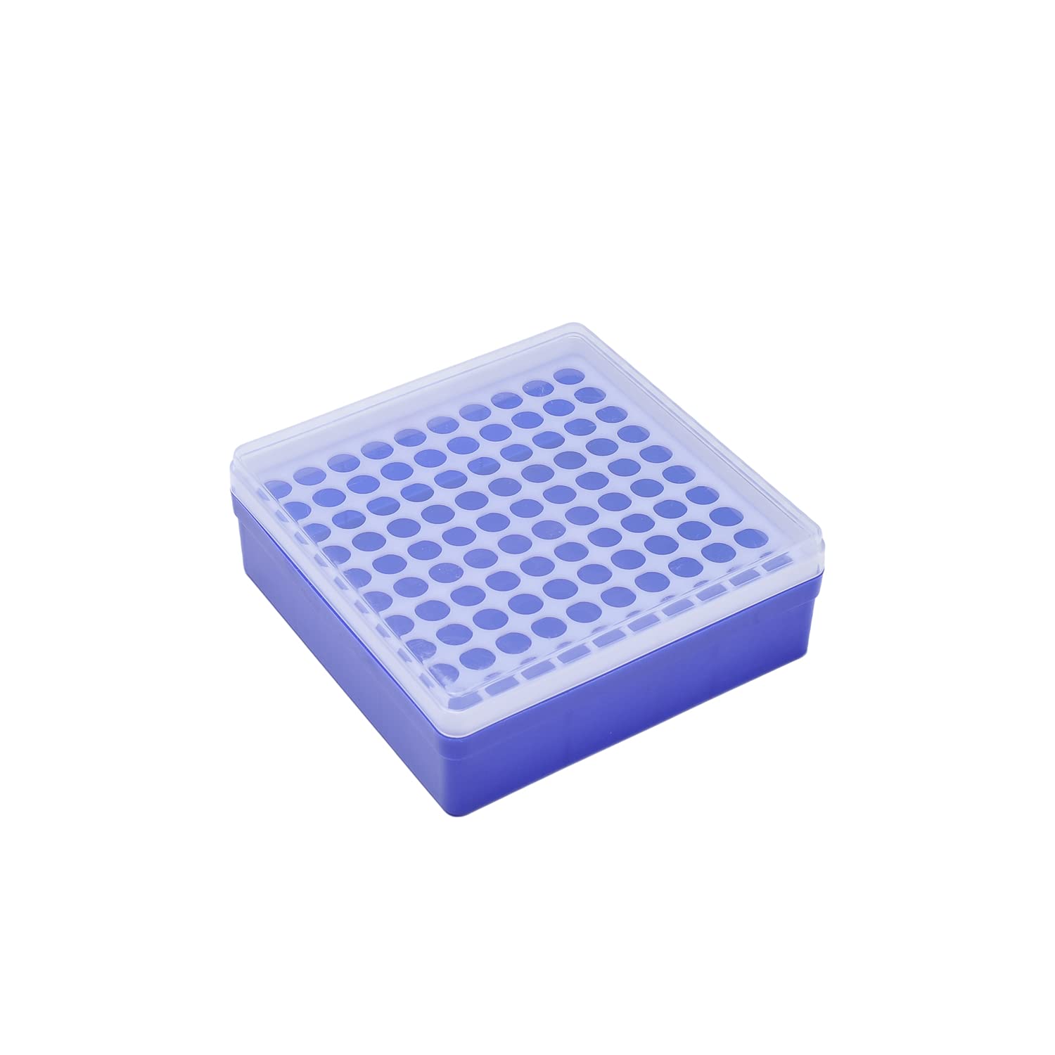Aicosineg 2Pcs Acrylic Test Tube Rack Holder 100Holes Lab Centrifuge Tube Holder Plastic Test Tube Rack Detachable Plastic Stand Bracket Rack Test Tube Rack for Labortory Scientific Testing Blue