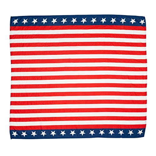 TWIG & BALE USA American Flag Muslin Baby Blanket - Red White and Blue - Stars and Stripes - 47" x 43" - Organic Cotton Patriotic Swaddle Receiving Blanket