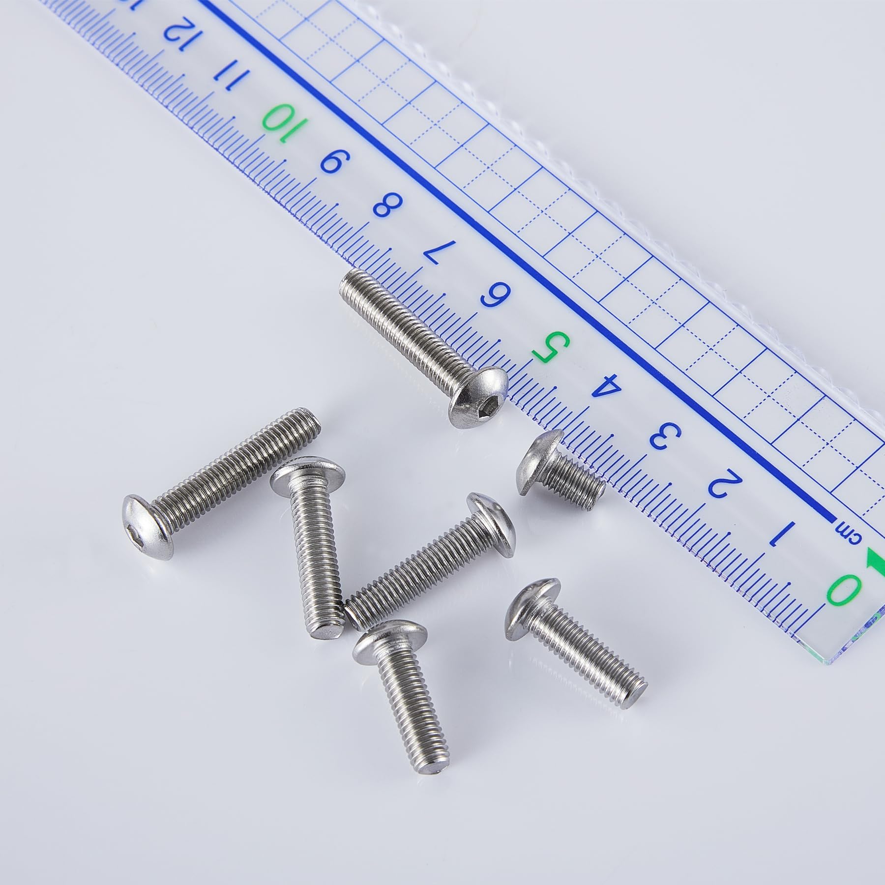 Cicidorai M5-0.8 x 25mm Button Head Socket Cap Bolts Screws, 304 Stainless Steel 18-8, Allen Socket Drive, Full Machine Threads, Quantity 50