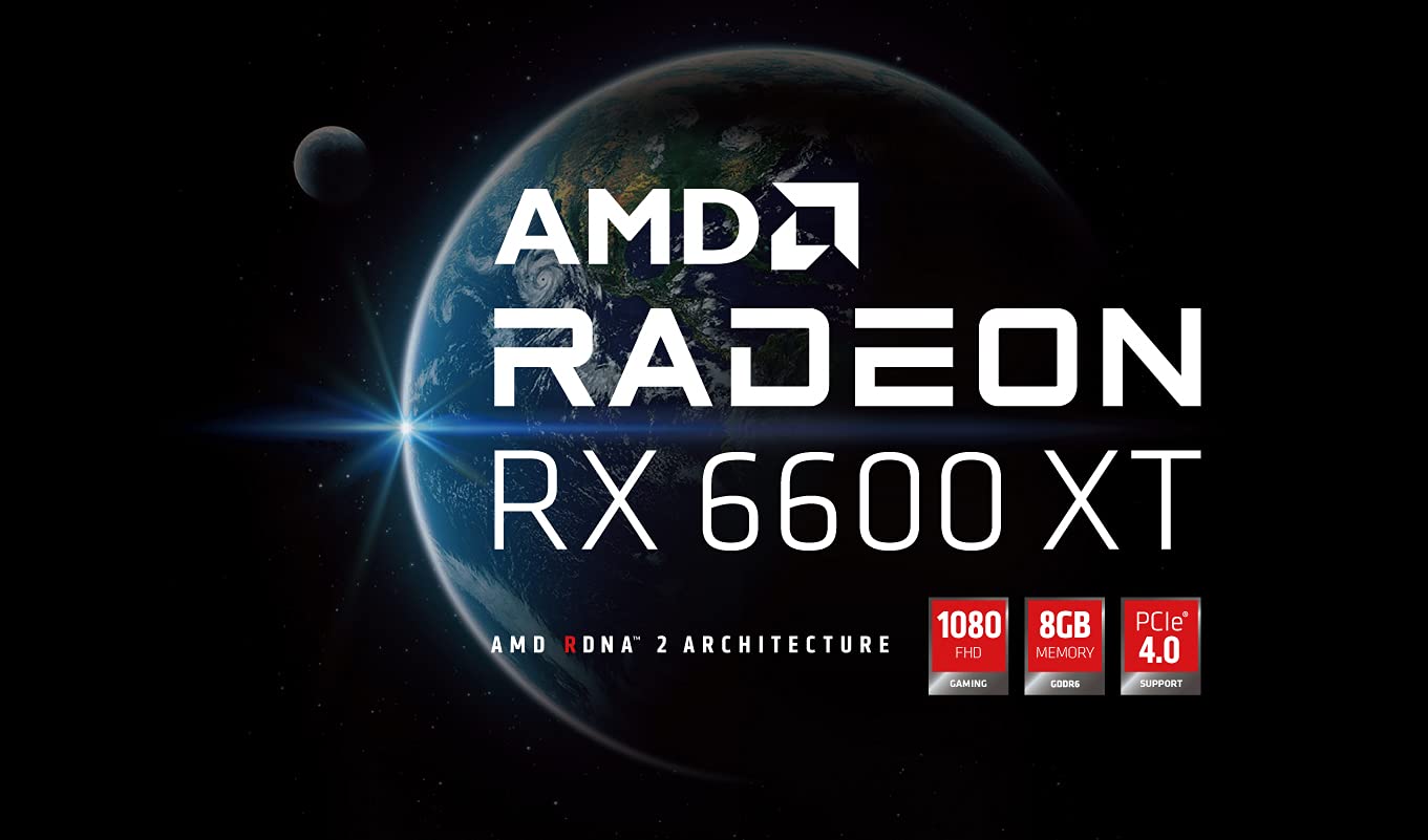 PowerColor Fighter AMD Radeon RX 6600 XT Gaming Graphics Card with 8GB GDDR6 Memory, Powered by AMD RDNA 2, HDMI 2.1