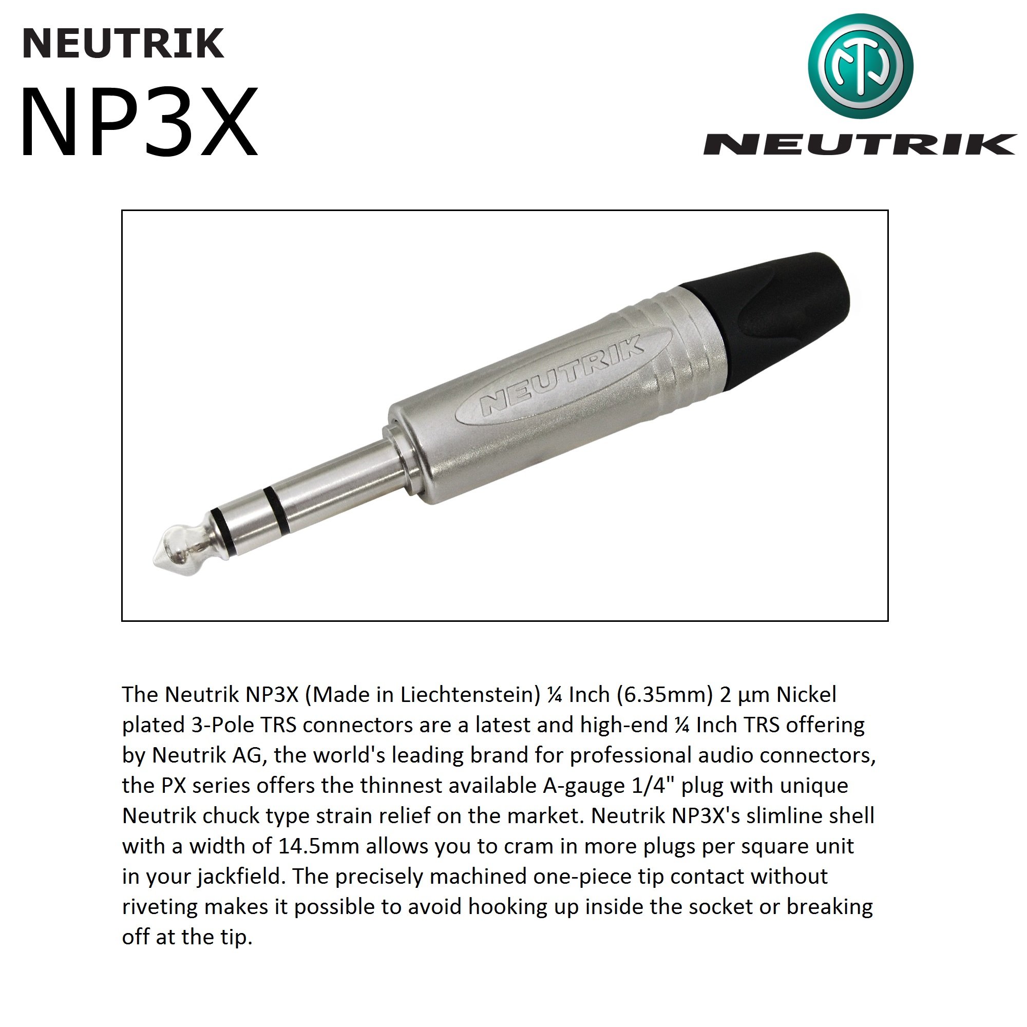 10 Foot - Gotham GAC-4/1 Star-Quad Stereo Headphone Extension Cable & Neutrik TRS Plug to Neutrik-Rean ¼ inch 3-Pole Jack + 3.5 mm Plug to ¼ inch Jack Adapter - Custom Made by WORLDS BEST CABLES