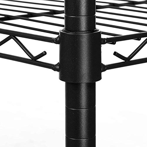 BATHWA Free Standing Closet Wire Shelving Clothing Rolling Rack Heavy Duty Garment Rack with Wheels and Side Hooks