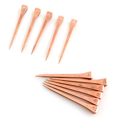DZS Elec 25pcs E5 Horseshoe Nail 2.1 Inch Copper Plating Steel Horse Shoe Nails Craft High Tensile Strength Precision Nails