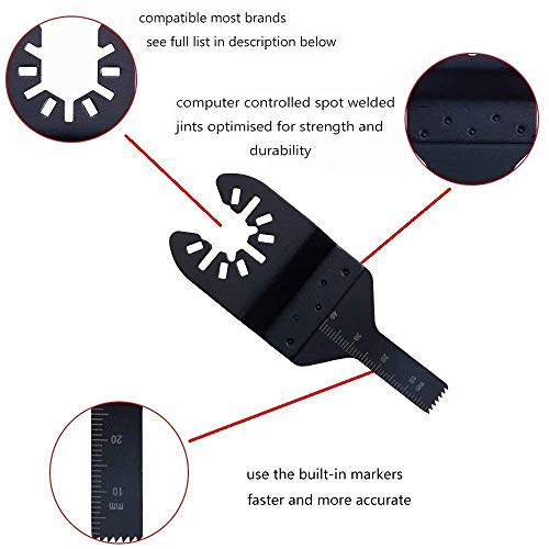 10 pcs Wood Metal Universal Quick Release Saw Blades Oscillating Multitool Blades for Fein Multimaster Porter Cable Black and Decker Genesis Dremel Craftsman Dewalt Chicago