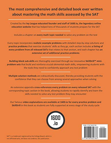 1600.io SAT Math Orange Book Volume I: Every SAT Math Topic, Patiently Explained (1600.io SAT Math Orange Book 2-volume set)