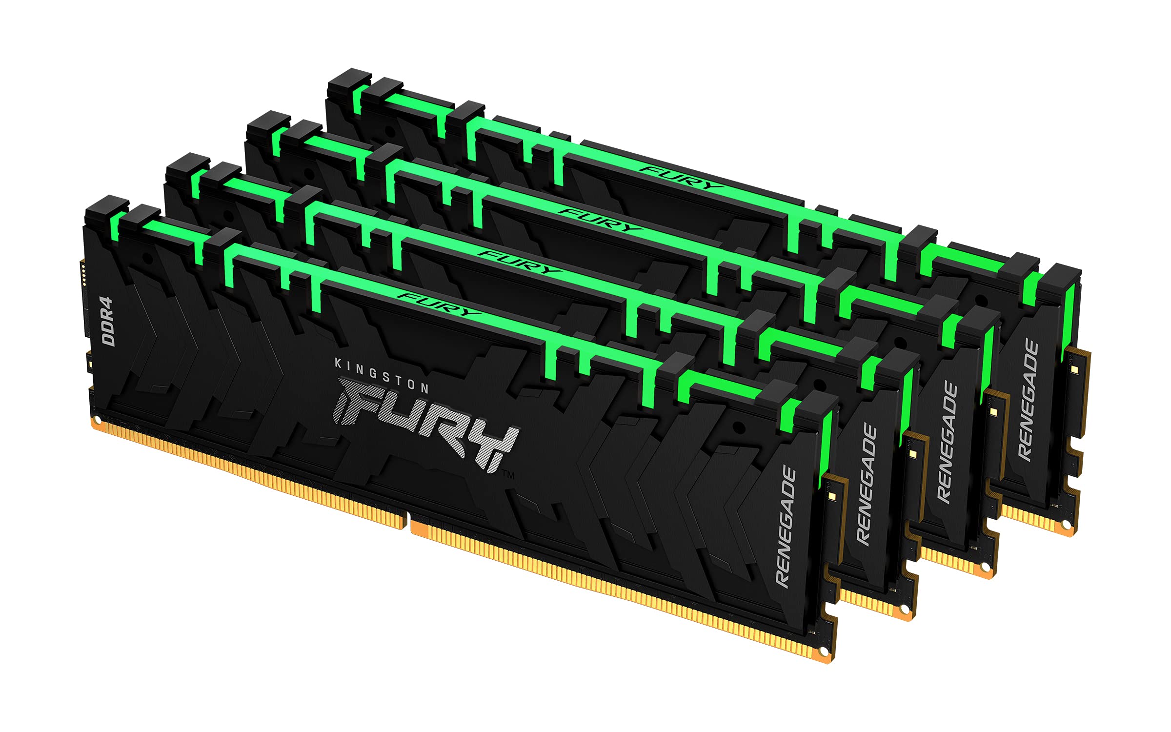 Kingston Fury Renegade RGB 64 GB (4 x 16 GB) 3600 MHz DDR4 CL16 Desktop Memory Kit of 4 KF436C16RB1AK4/64