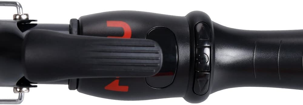 1-1/2" Tapered Hair Curling Iron with Short Clip, Hair Curler add Cool Tip, Ceramic Coating Curling Wand 9-Gears Temp Settings & 60 Min Auto-Off, Black