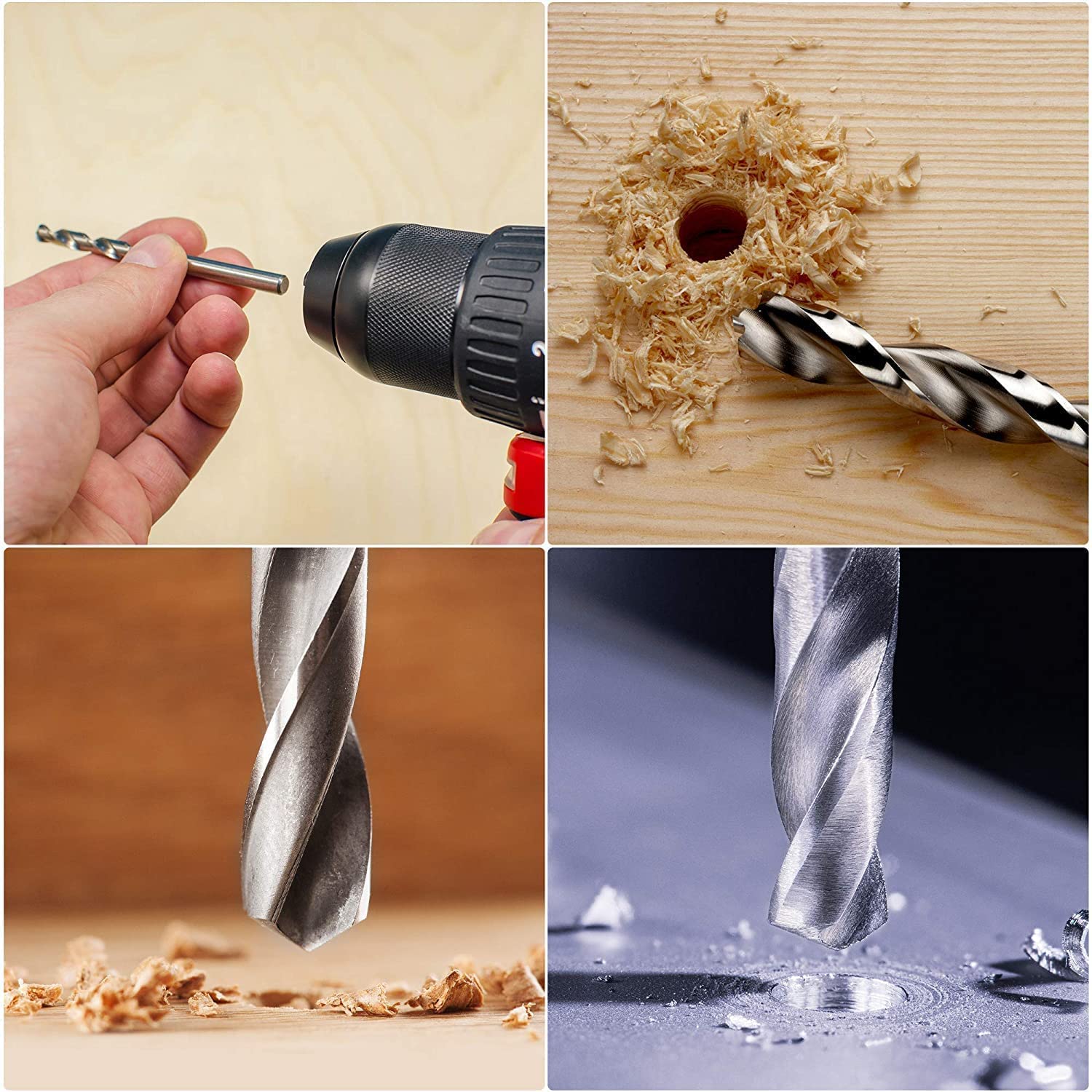 Auniwaig HSS Straight Shank 8.3mm Dia Twist Drill Drilling Hole Bits for Woodworking,Steel Aluminum Alloy 2pcs