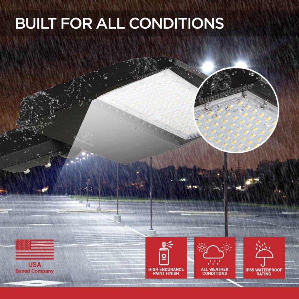 30,000 Lumen - 170lm to Watt - 185 Watt LED NextGen XT II Series Parking Lot Lights - 5000K - Slip Fit Mount - with photocell - 10kv Surge