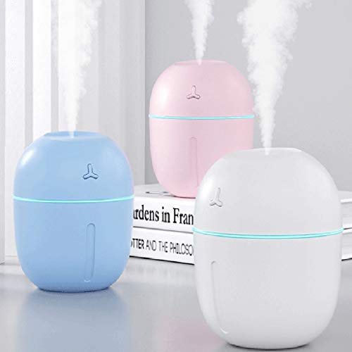 Easytoy Portable Mini Humidifier, 300mlCool Mist Humidifier, USB Personal Desktop Aromatherapy Diffuser with LED Light for Baby Bedroom Travel Office Car, Auto Shut-Off, 2 Mist Modes, Super Quiet