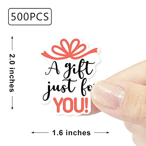 Wailozco A Gift Just for You Stickers,Thank You Stickers,Handmade Stickers,Small Shop Stickers,Envelopes Stickers for Small Business, Online Retailers,Handmade Goods,500 Labels Per Roll