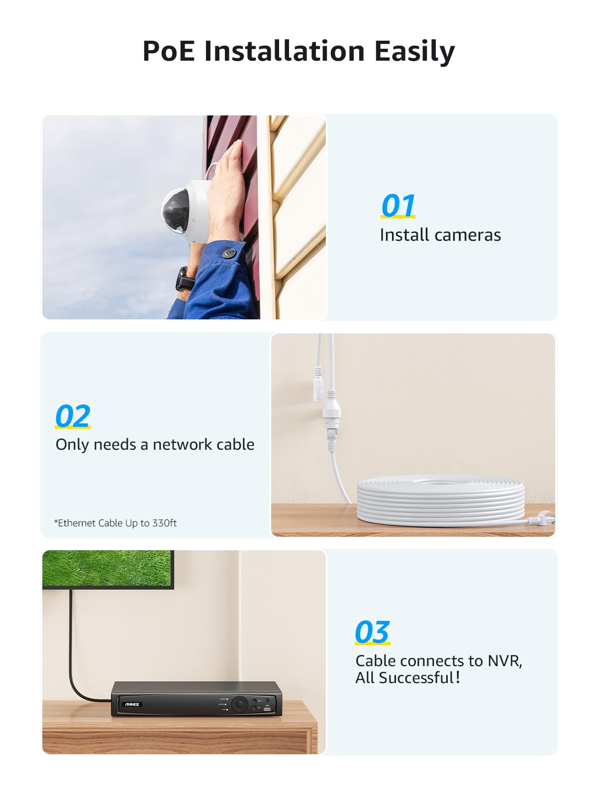 ANNKE 4K PoE Security Camera System with Audio, 12MP H.265+ NVR with 2TB HDD, 4x8MP Ultra HD IP Dome Cam, AI Smart Detection, 100ft Night Vision, IP67 Waterproof&IK08 VandalProof, Remote Access