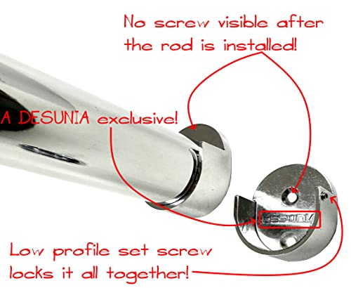 CUSTOM CUT | Up to 36" | HEAVY DUTY Chome Closet Rod | 1 5/16" Dia. | w/Matching End Brackets