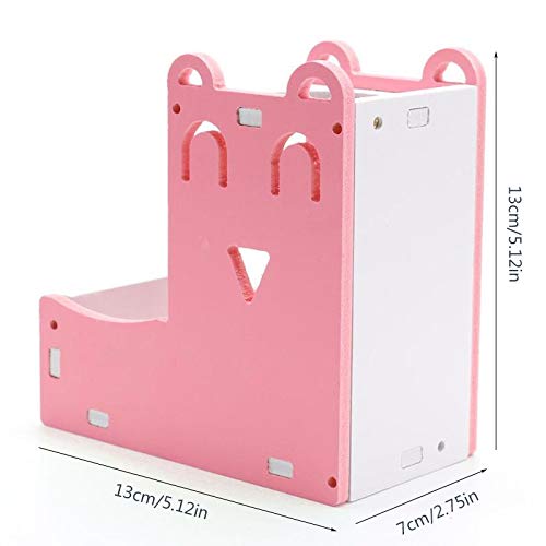 2in1 Hamster Automatic Water Drinker Base Bottle Dispenser Feeder Hanging Small Animals Guinea Pig Squirrel Rabbit Drinking Head Pipe Fountain (Pink)