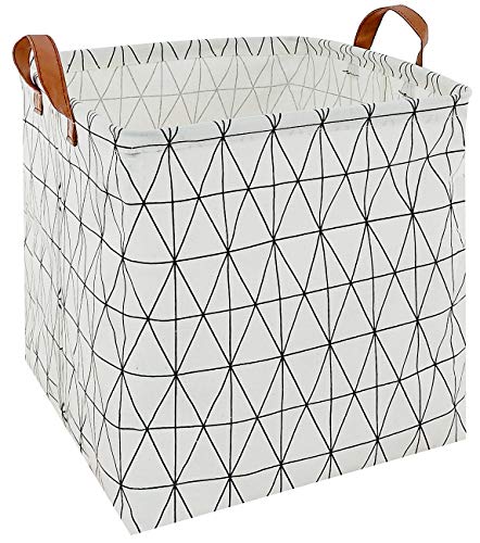 ASKETAM Square Canvas Collapsible Fabric Baby Toy Box Storage Bin Bedroom Decor Closet Kids Laundry Baskets Toy Organizer,Shelf Basket Nursery Storage,Gift Baskets(Geometric Rhombus)
