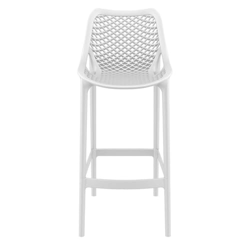 Home Square Polypropylene Patio Bar Stool in White - Set of 2