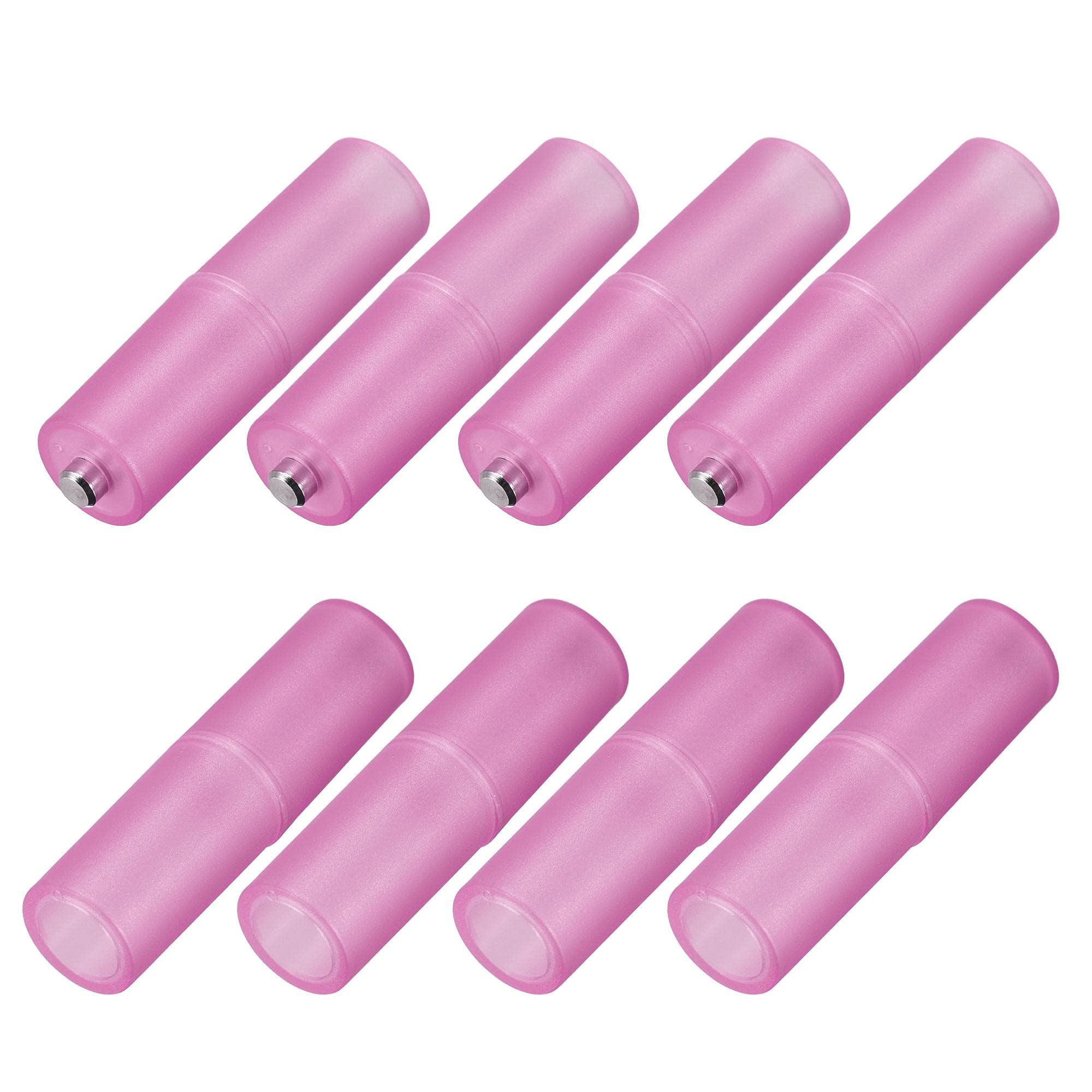 uxcell AAA to AA Battery Adapter Battery Converter Cases Holder Shell with Metal Contacts on One Bottom Purple 8 Pcs