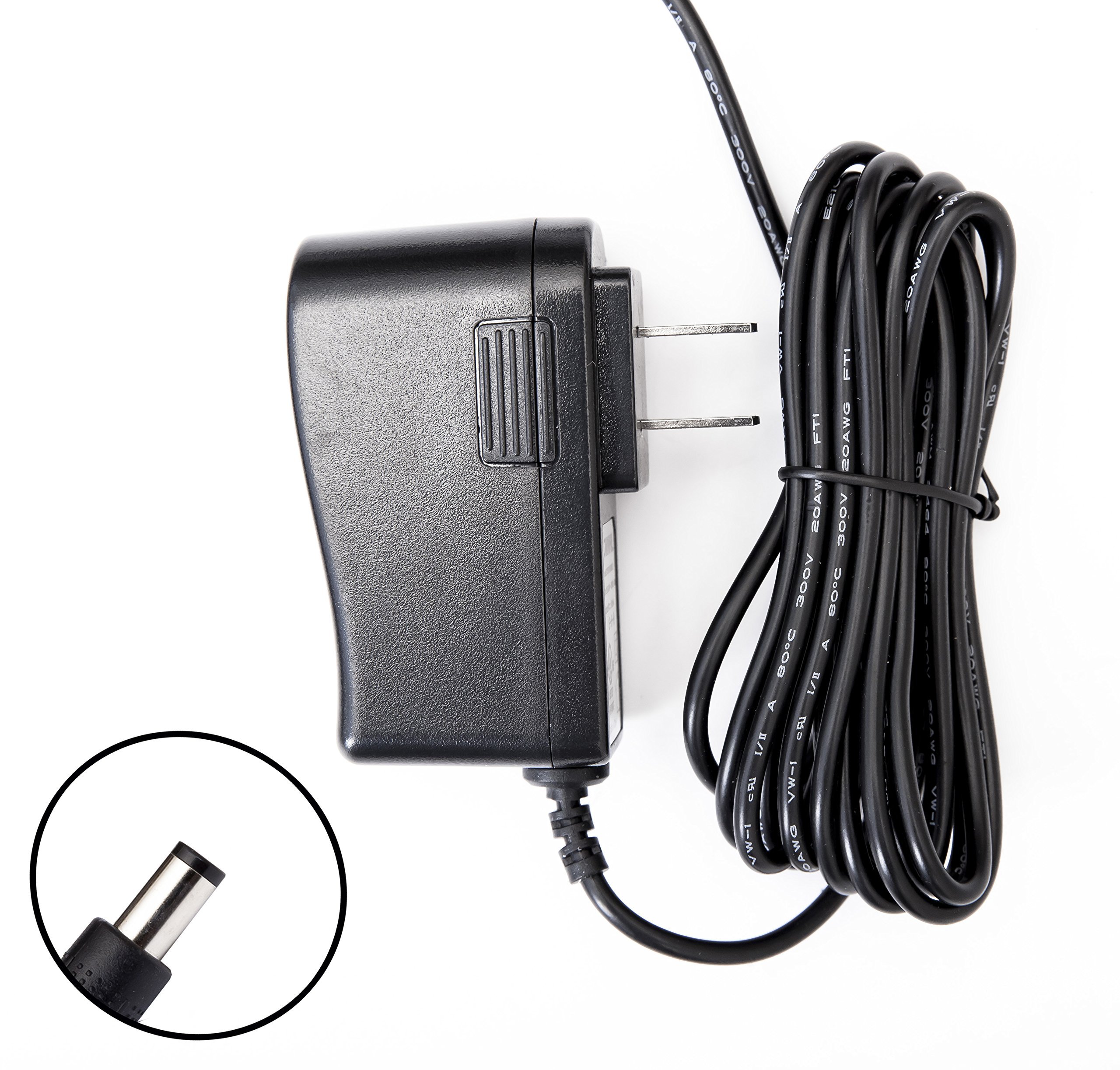 8 Feet Omnihil AC/DC Power Adapter 9V 1.5A (1500mA) 5.5x2.1millimeters Compatible with Alesis Melody 61 MKII 61-Key Portable Keyboard Speakers