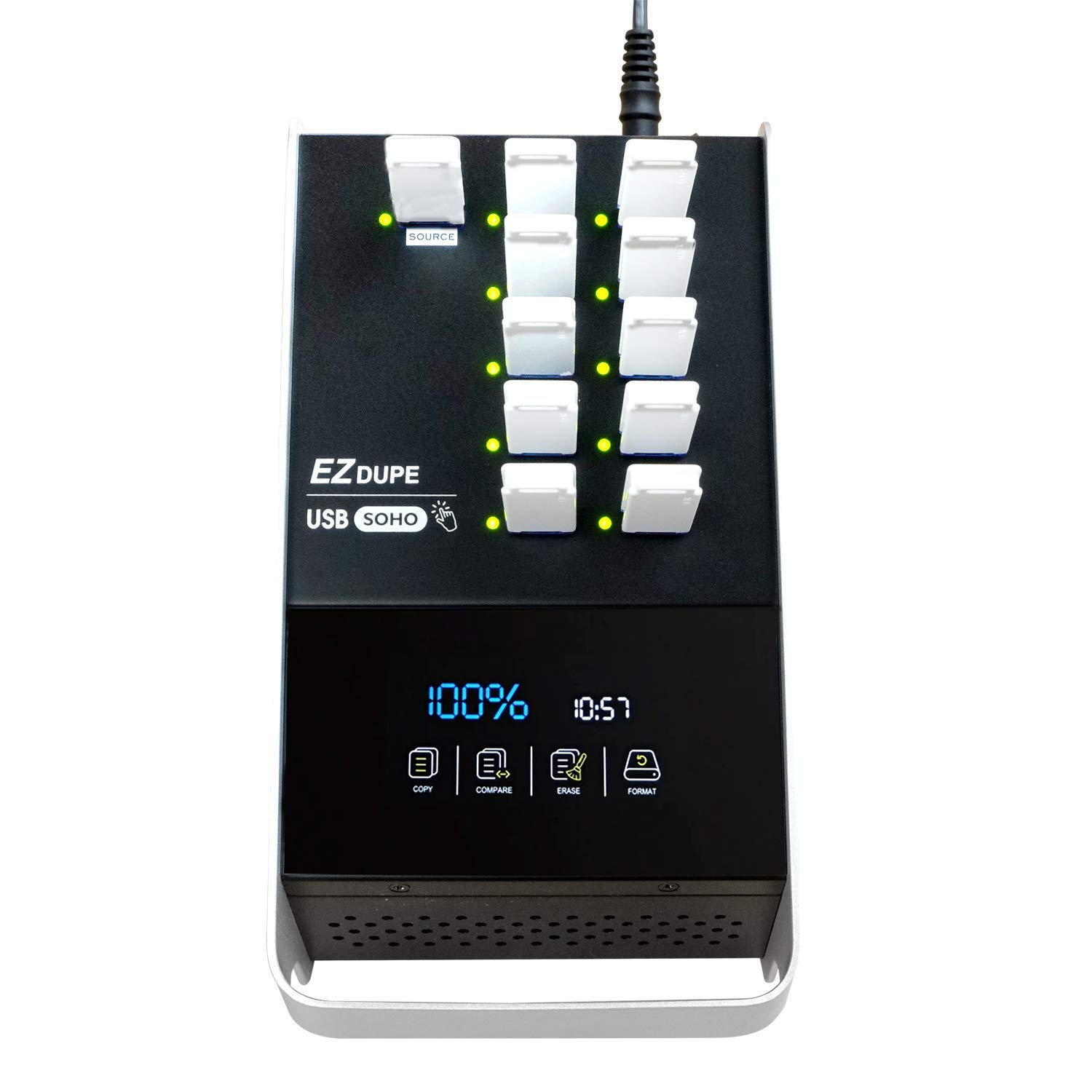 Acumen Disc EZ Dupe 1 to 10 USB Duplicator with Touch Screen - Multiple Flash Drive Mass Storage Memory Card Copier (SOHO Series) DM-FU0-11V10TP