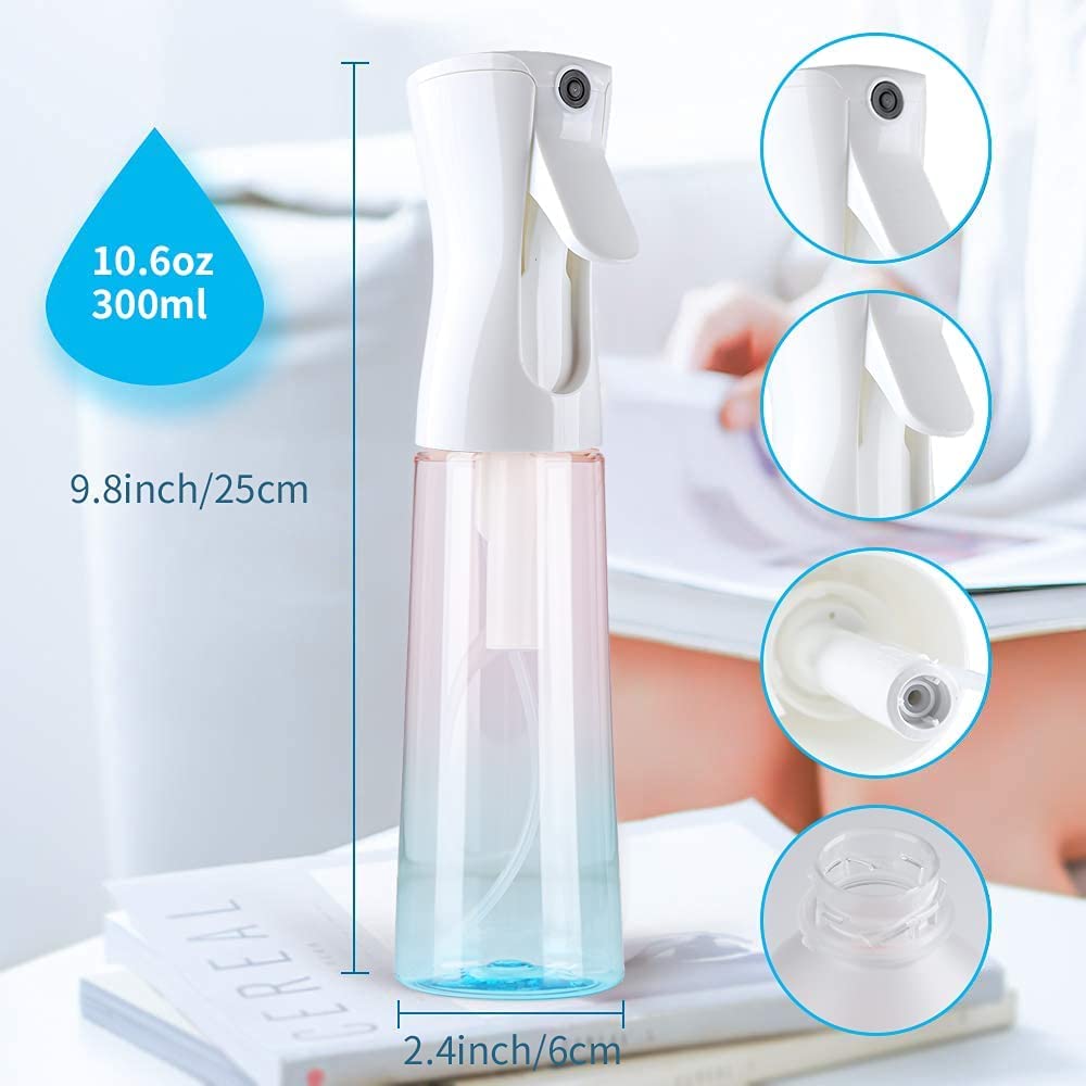 Continuous Hair Plant Mister Spray Bottle, Fine Empty Small Mist Spray Bottles, Water Alcohol Cleaning Mist Bottle for Curly Hair Styling Products,Plants,Barber Accessories