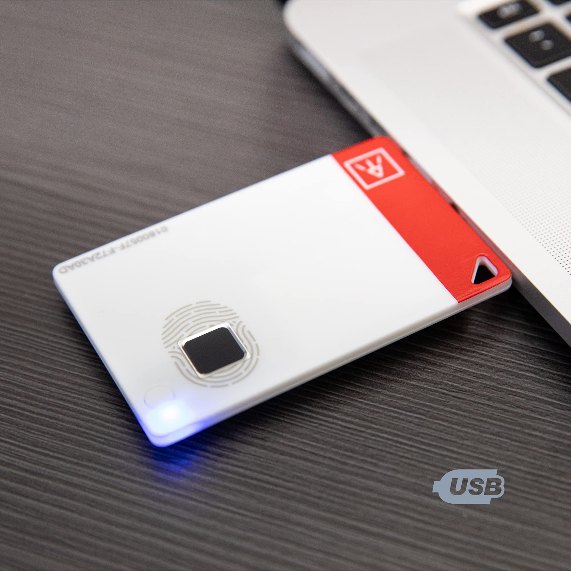 AUTHENTREND ATKey Card - FIDO2 certified Fingerprint Card type Security Key, USB-A port, NFC & Bluetooth to protect online accounts : Azure, Microsoft 365, Google, Salesforce, Facebook, Twitter, Apple