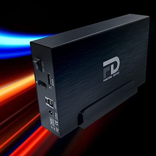 Fantom Drives FD 8TB External Hard Drive - 7200RPM Hard Drive USB 3.2 Gen 1 (USB 3) & eSATA - Aluminum Case for Mac, PC, Xbox One and PS4 - Black,GFP8000EU3-A