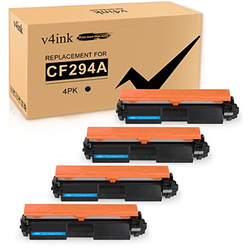 v4ink Compatible CF294A 94A Toner Cartridge Replacement for HP 94A 94X CF294A CF294X Toner Cartridge Black Ink for HP Pro M118dw Pro MFP M148dw M148fdw M149fdw M118 M148 Printer 4 Packs