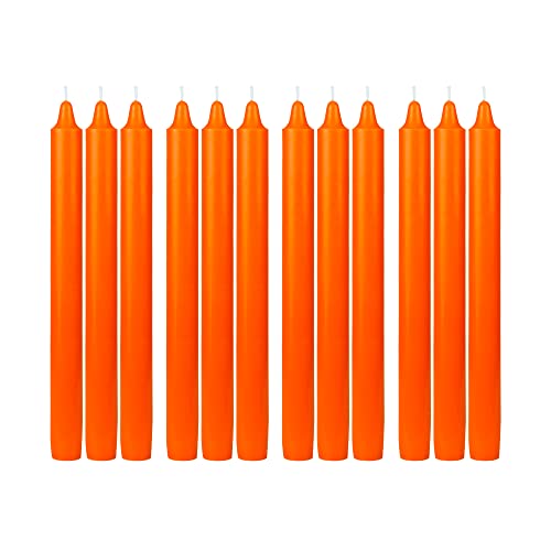 10 Inch Orange Straight Taper Candles