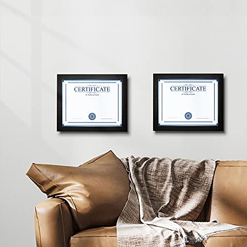 Annecy 8.5x11 Picture Frame (2 Pack, Black) -Made of Solid Wood - Wooden Frames - 8.5x11 Photo Frames with Real Glass -Wall Mount & Table Top Display