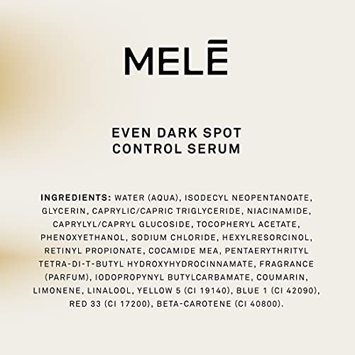 Mele Even Dark Spot Visibly Reduces Dark Spots, Uneven Tone, And Signs Of Aging Control Serum With Niacinamide, Vitamin E, And Pro-Retinol 1 oz