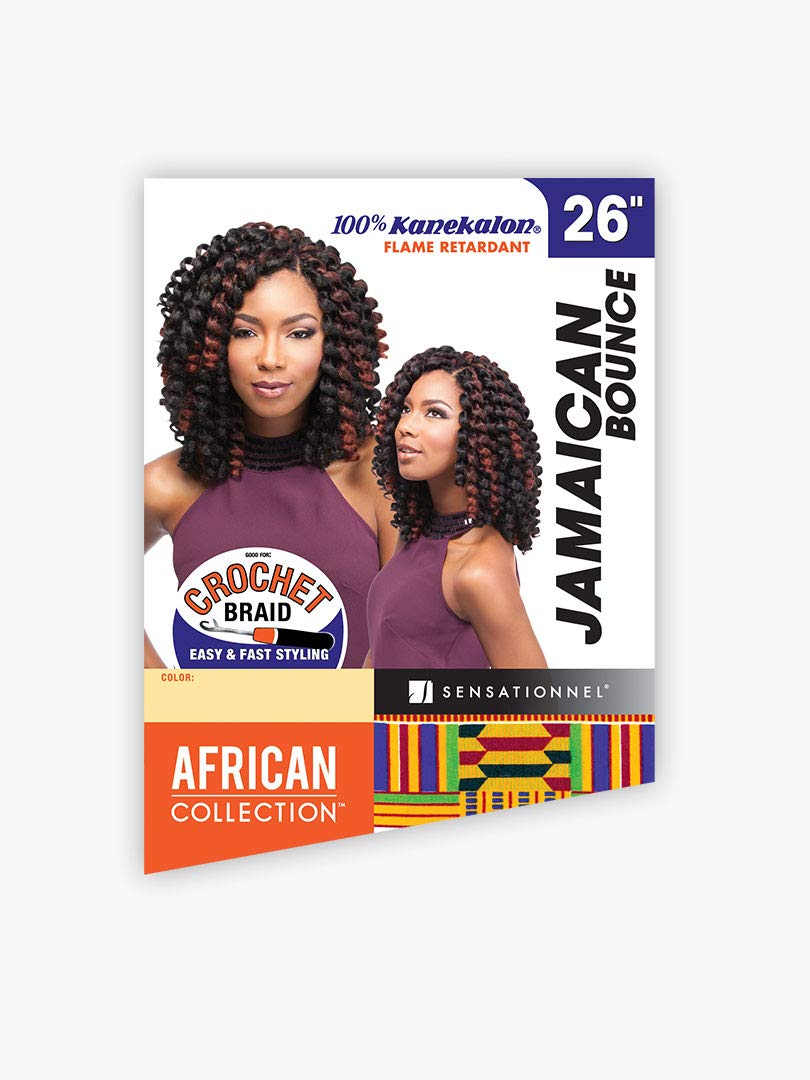 6 Packs Deal!!! JAMAICAN BOUNCE 26" - Sensationnel African Collection Crochet Braid (6-PACK, 1B Off Black)