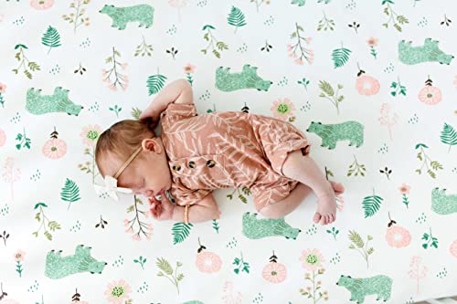 SheetWorld 100% Cotton Interlock Jersey Fitted Cradle Sheet 18 x 36, Woodland Bears, Made in USA