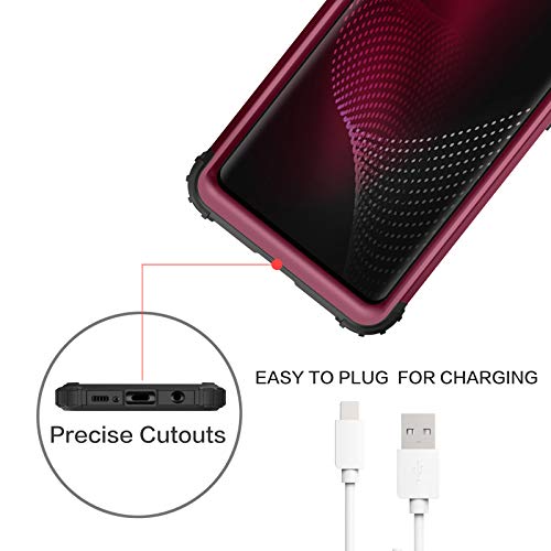 BENTOBEN Compatible with Samsung A71 5G Case, 3 Layer Hybrid Hard PC Soft Rubber Heavy Duty Rugged Bumper Shockproof Anti Slip Full-Body Protective Phone Cover for Samsung A71 5G 2020, Wine Red