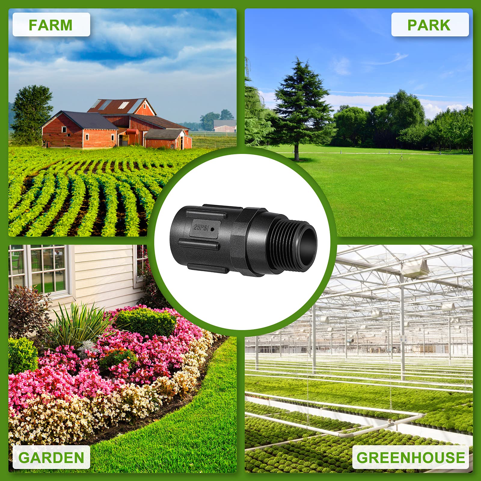 ibasenice Drip Irrigation Pressure Regulato- 3/4 inch Pressure Regulator Outdoor Drip Irrigation Water Distributing Regulator 25 PSI Replacement Reusable Pressure Regulato for Garden/Outdoor