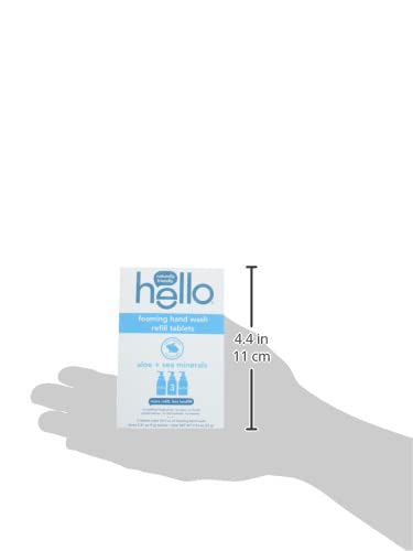 hello Foaming Hand Soap Tablets for Refilling, Dissolvable Hand Soap with Aloe and Sea Minerals Fragrance, Plant Based Soap Ingredients, No Harsh Preservatives, 6 Pack, 0.31 OZ Each