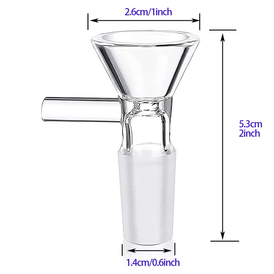 10 Pcs Mini Glass Bowls, 14mm Small Glass Funnel with Handle,Kitchen Funnels for Filling Bottles